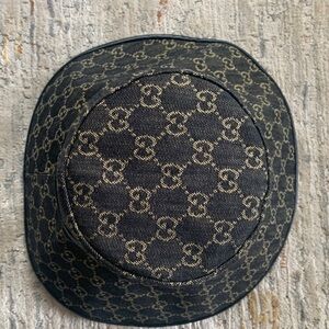 Gucci | Accessories | Gucci Monogram Wide Brim Hat M Black | Poshmark